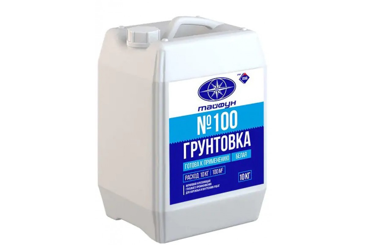 Грунтовка акриловая укрепляющая «Тайфун Мастер» №100 применяется для ...